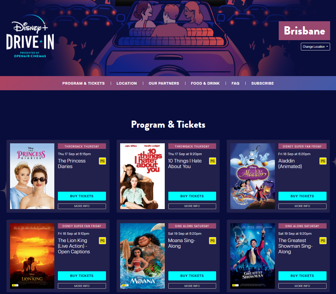 Disney+ Drive-In | Novidade chegando no litoral da Austrália