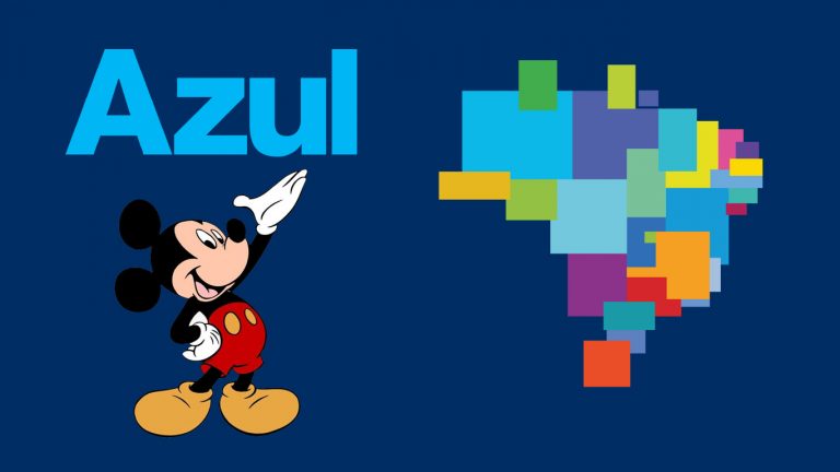Azul apresenta avião com pintura do Mickey para 50º aniversário do Walt ...