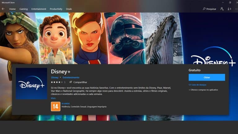 App do Disney+ chega à Microsoft Store do Windows 10 e 11