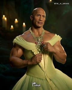 Veja Dwayne Johnson se transformando em 10 Princesas da Disney