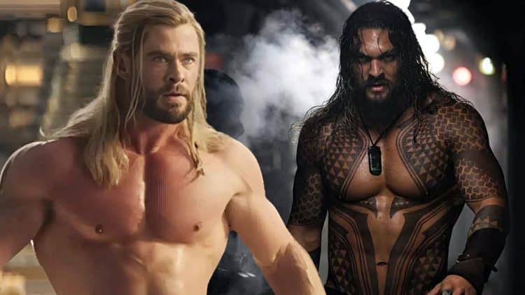 Jason Momoa, o Aquaman, e Chris Hemsworth, Thor, disputam quem tem ...